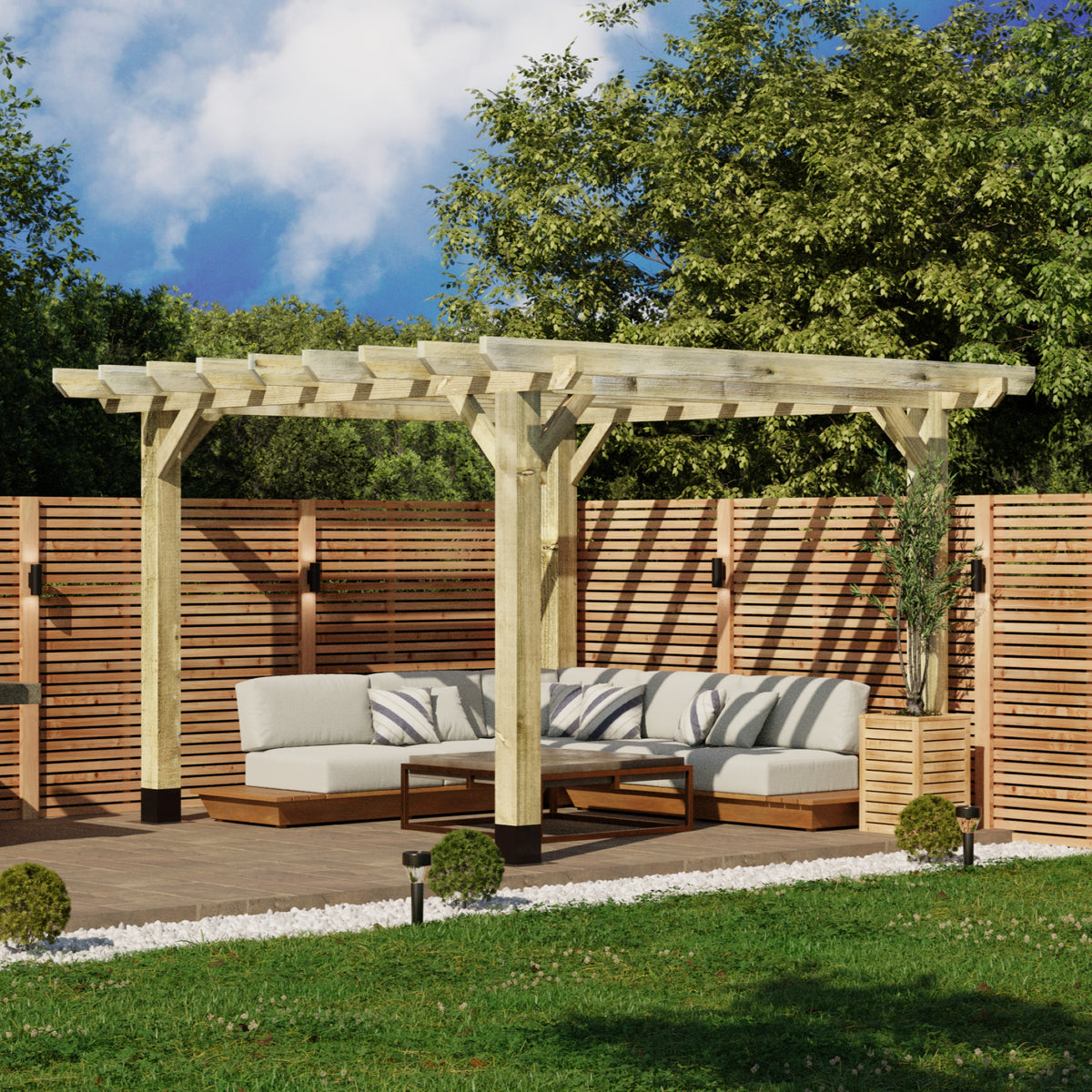 Flat Roofed Premium Pergolas | Frame Only | Ruby UK – Ruby Group