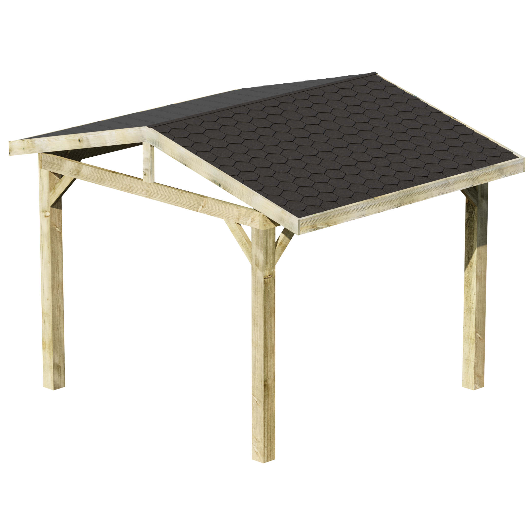 Premium Wooden Pergola | Katepal Green Shingle Roof – Ruby Group