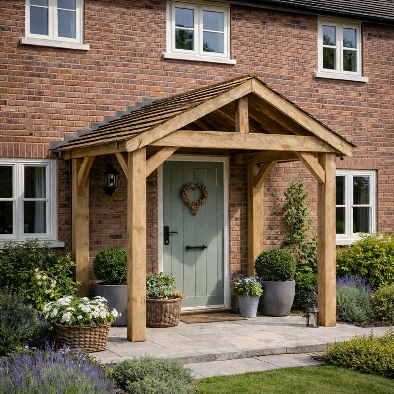 Apex Porch - Pressure Treated - Featheredge Roof - Full Height (4 Post ...