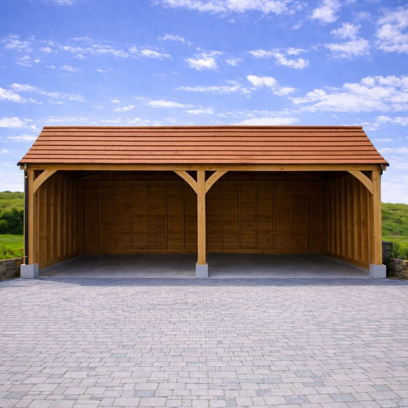 Double Oak Car Port - Cedar Shingle Roof – Ruby Group