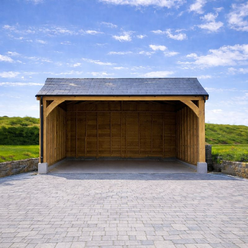Single Oak Car Port - Slate Roof – Ruby Group