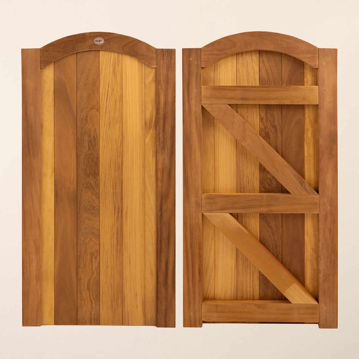 Iroko Mortise & Tenon Arch Top Gate (2.4m High) – Ruby Group