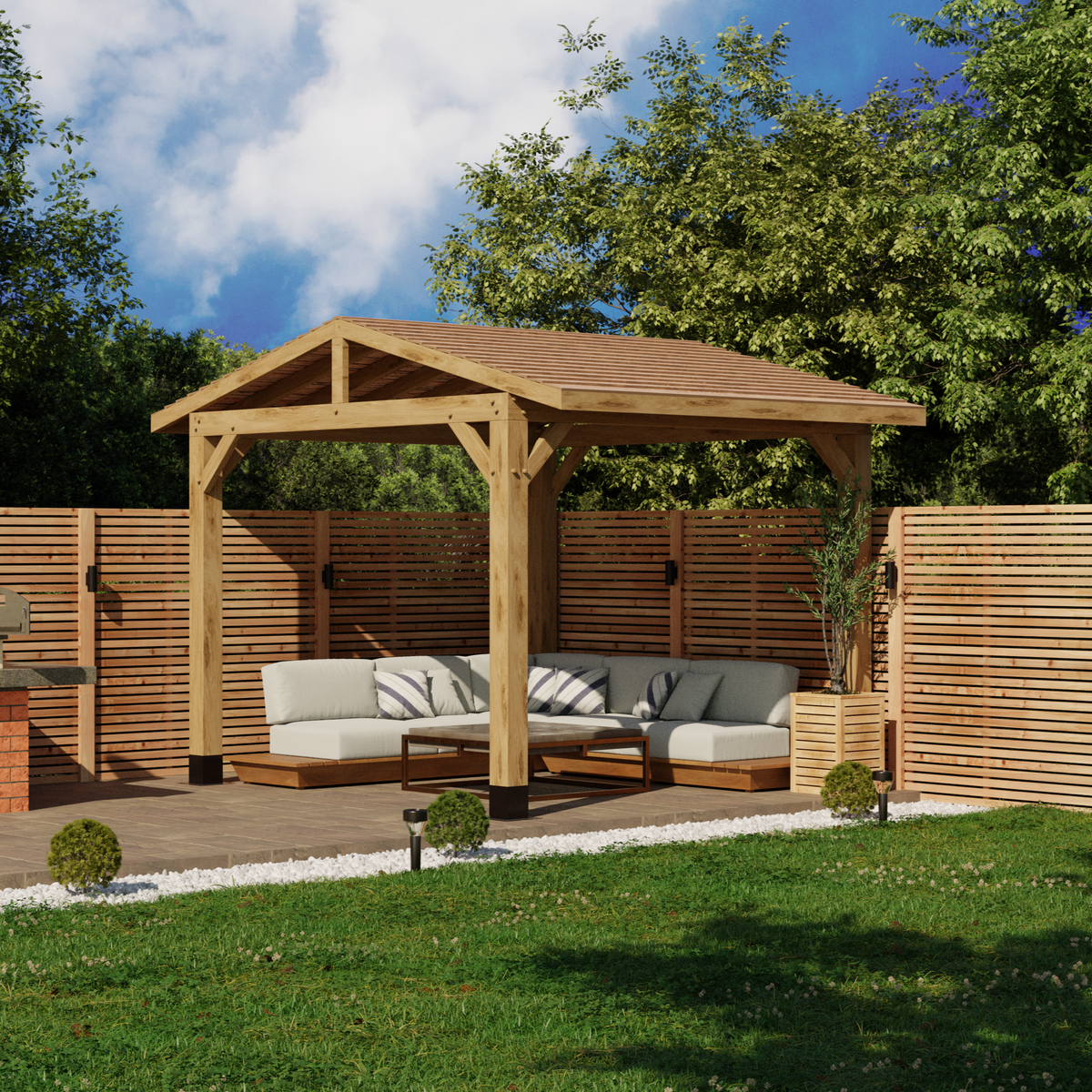 Premium Oak Gazebo - 6" x 6" Supports | Bespoke Available – Ruby Group