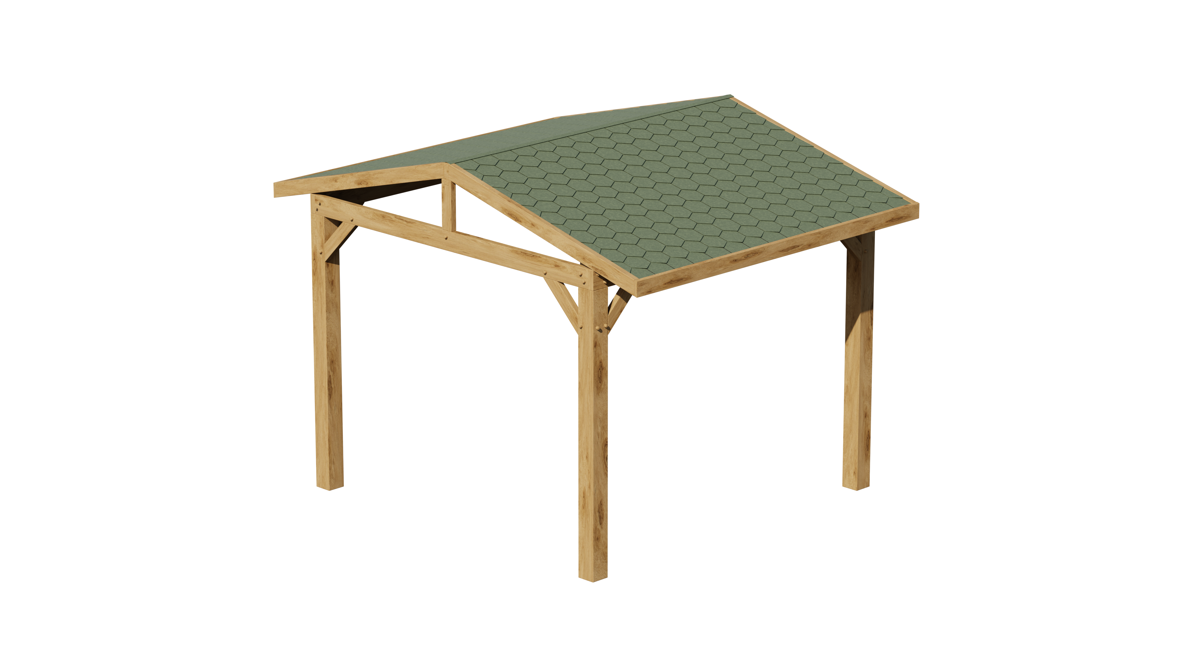 Premium Wooden Pergola | Katepal Green Shingle Roof – Ruby Group