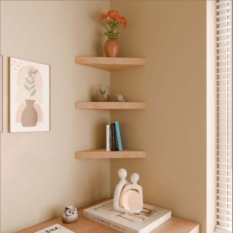 Wooden Corner Shelf – Ruby Group